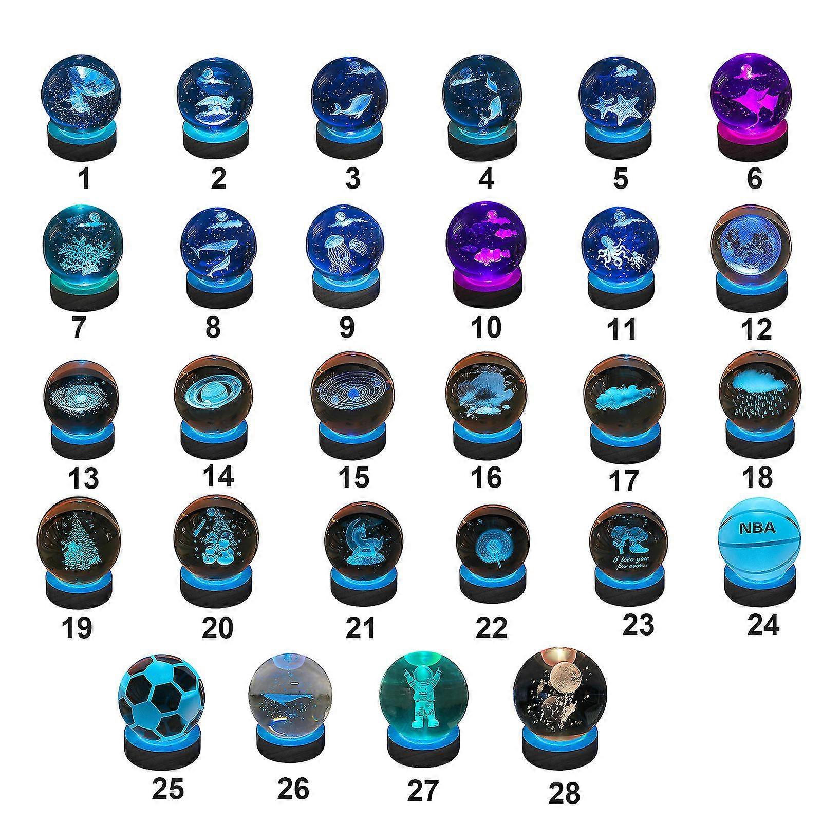 3d Glowing Planetary Galaxy Astronaut Crystal Ball Night Lights, Led ...