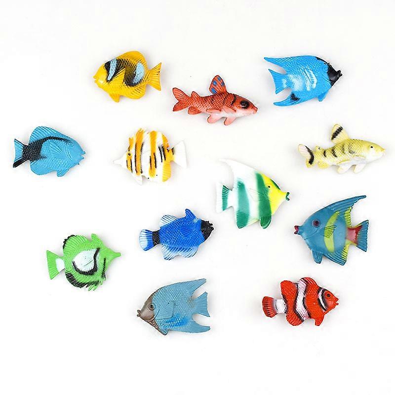 Plastic Tropical Fish Toys, 12Pcs Mini Fishes Ocean Animal Figures ...