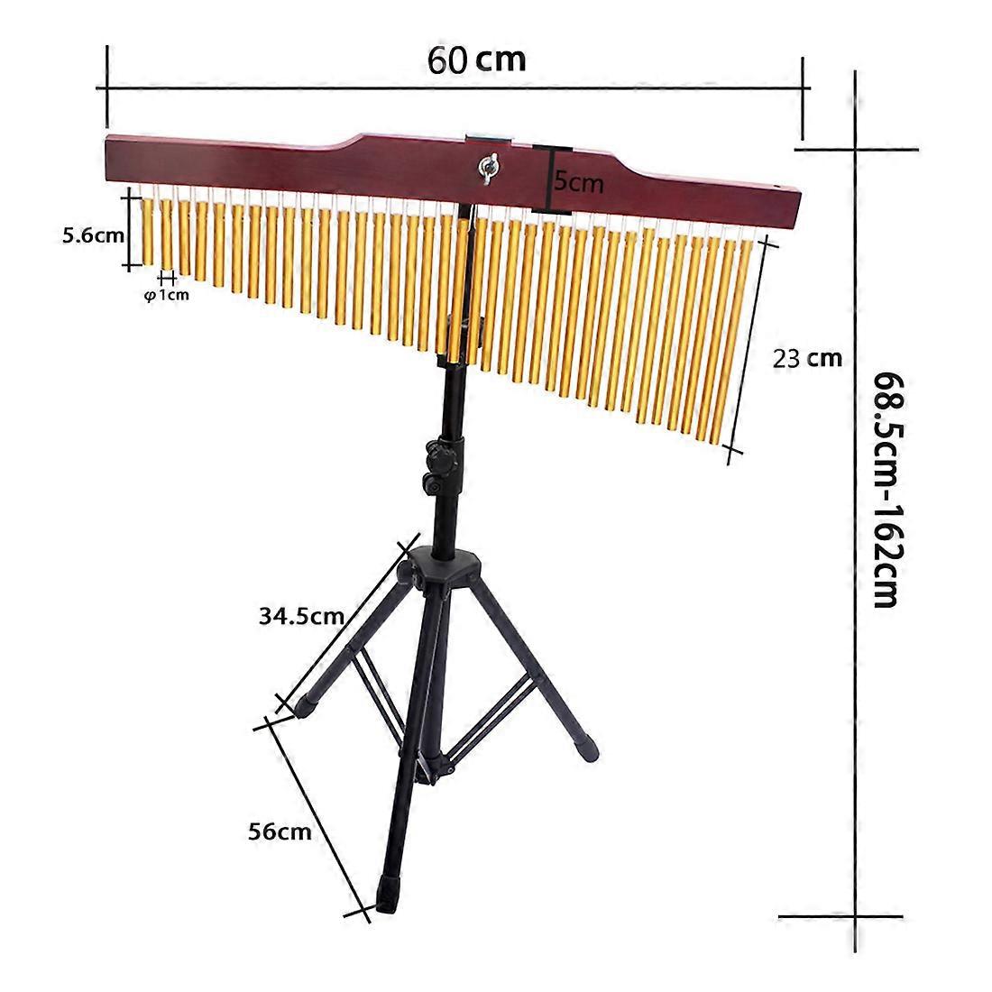 36 Tone Wind Chimes Gold Table Standing Wooden Frame Wind Chime Playing ...