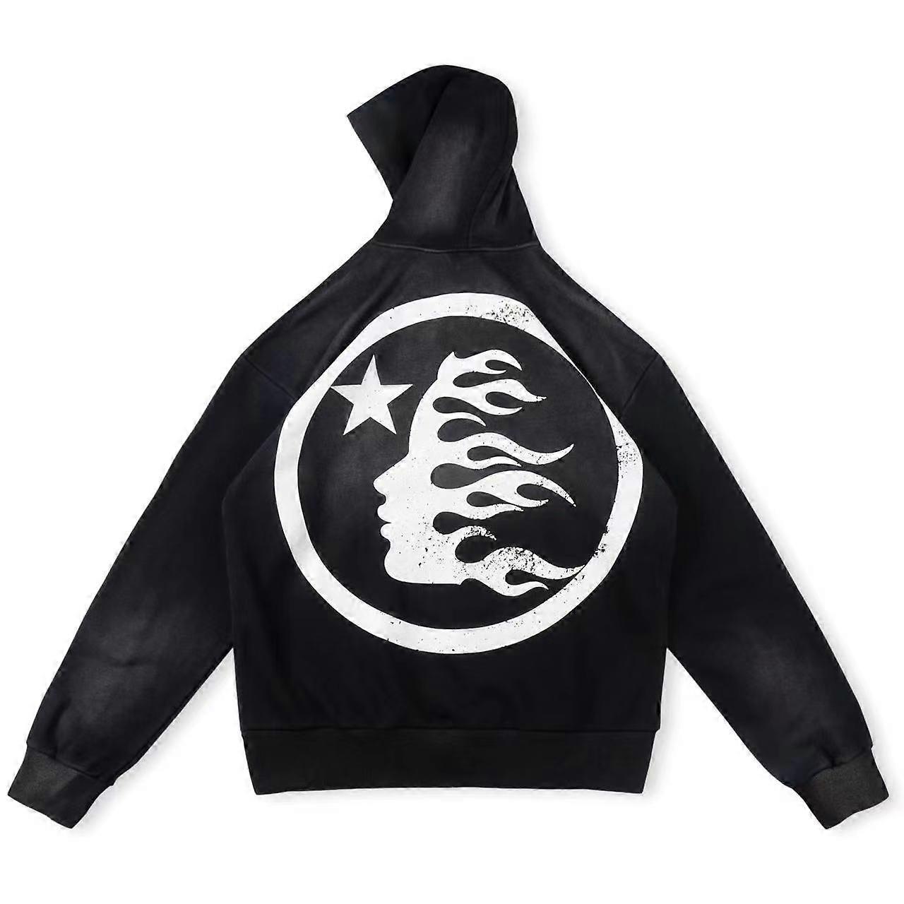 Jacket Hellstar Brainwashed Hoodie Retro mud dye hooded FLOCKING men and women | Fruugo UK