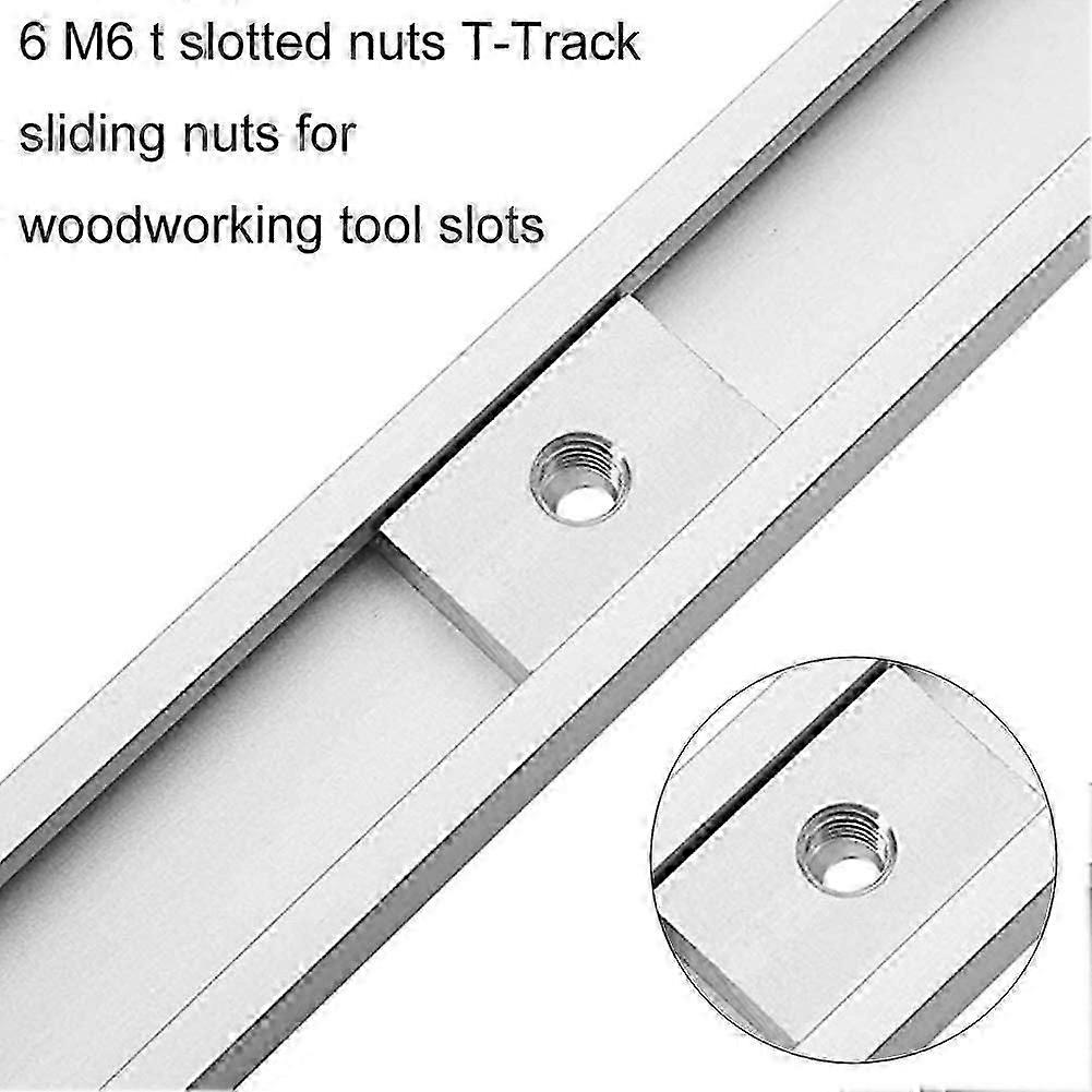 6PCS M6 T-Track Sliding Nuts, Aluminum Alloy Slotted Nut Carbon Steel ...