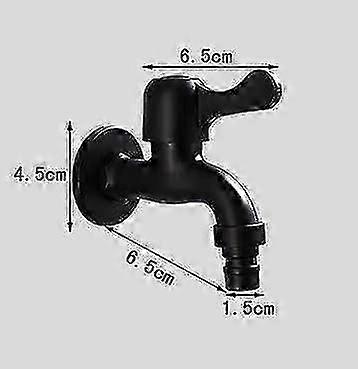Washing Machine Wall Mount Tap, Outdoor Tap Bathroom Faucets Black Wall ...