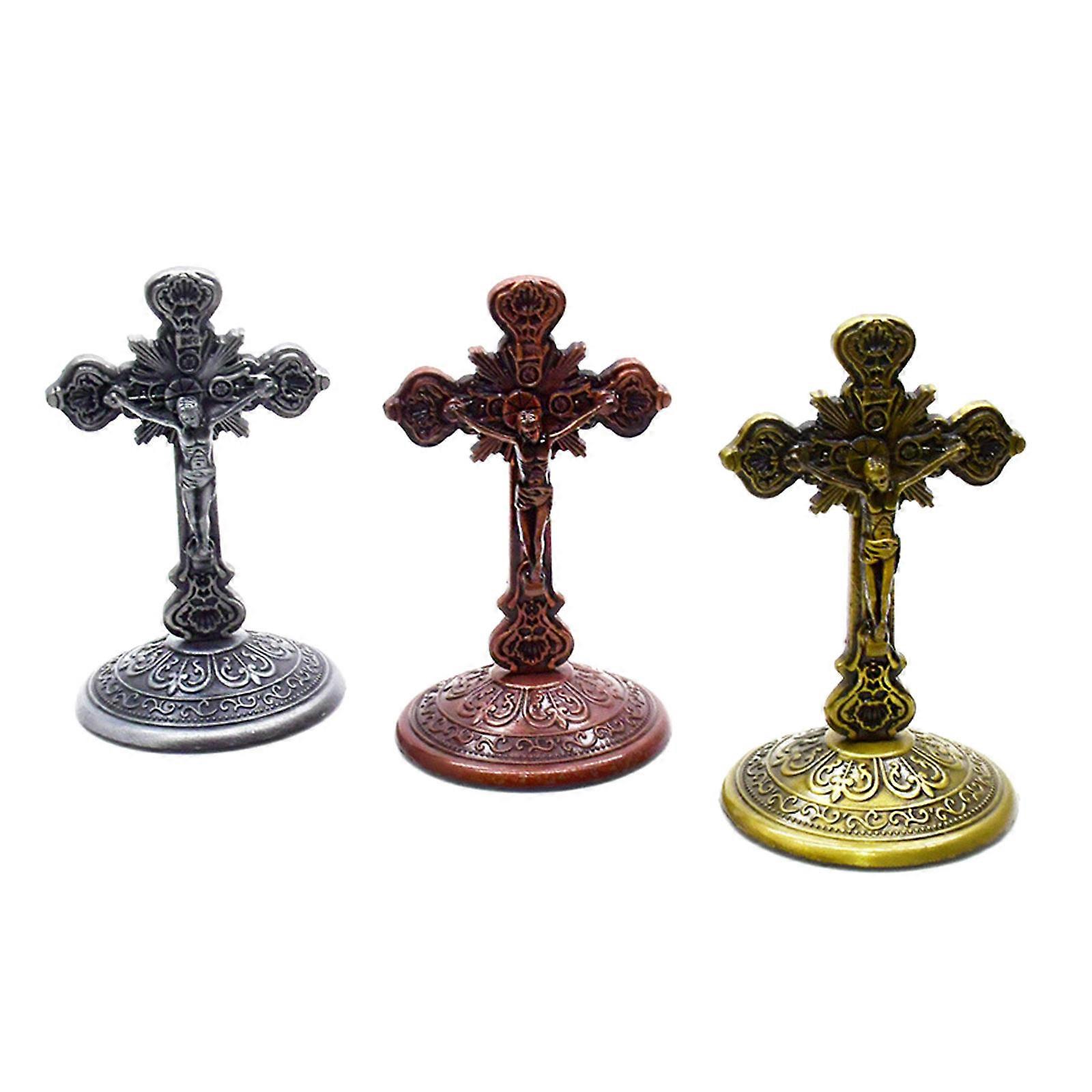 Metal Tables Crucifix CrossModel Christs Statue CrossFigurine Suitable ...