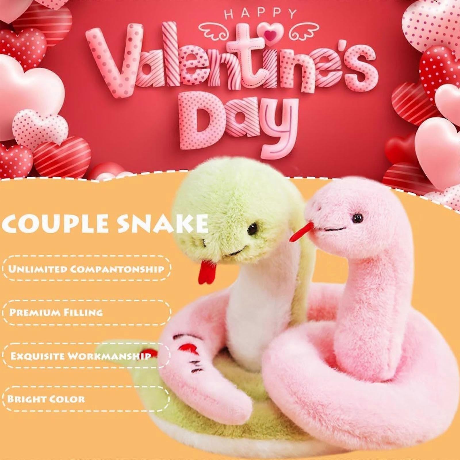 Snake Couple Plushies Wedding Gifts Stuffed Snake Toy Cute Furry Green ...