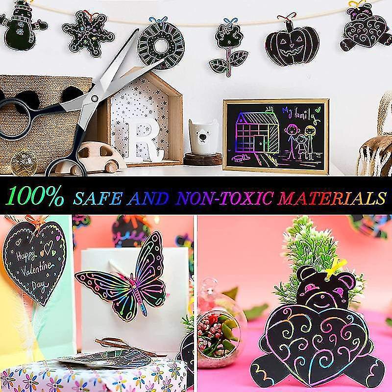 Rainbow Scraping Paper Art Set 10/20/50 Sheets Scratch It Off Paper ...
