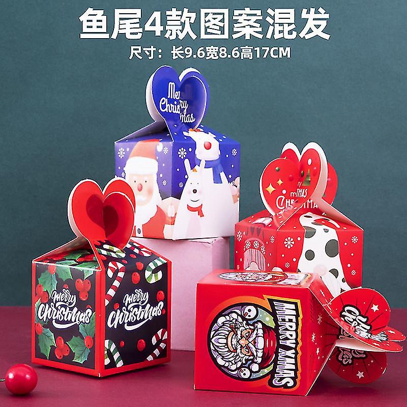 Random Style 10pcs Christmas Apple Box Christmas Fruit Packing Box ...