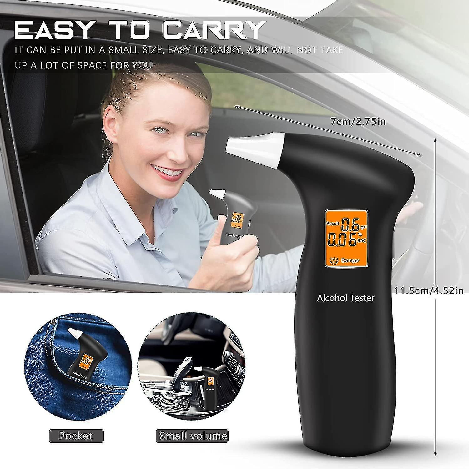 Alcohol Tester Police Precise Alcohol Measuring Devices with 12 ...