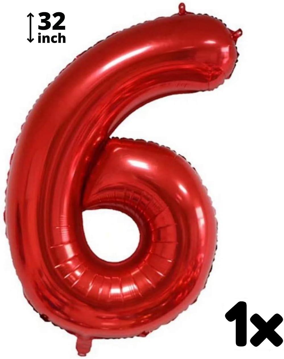 Dinosaur Party Decorations Set - Number 6 Balloon Red, Dinosaur ...