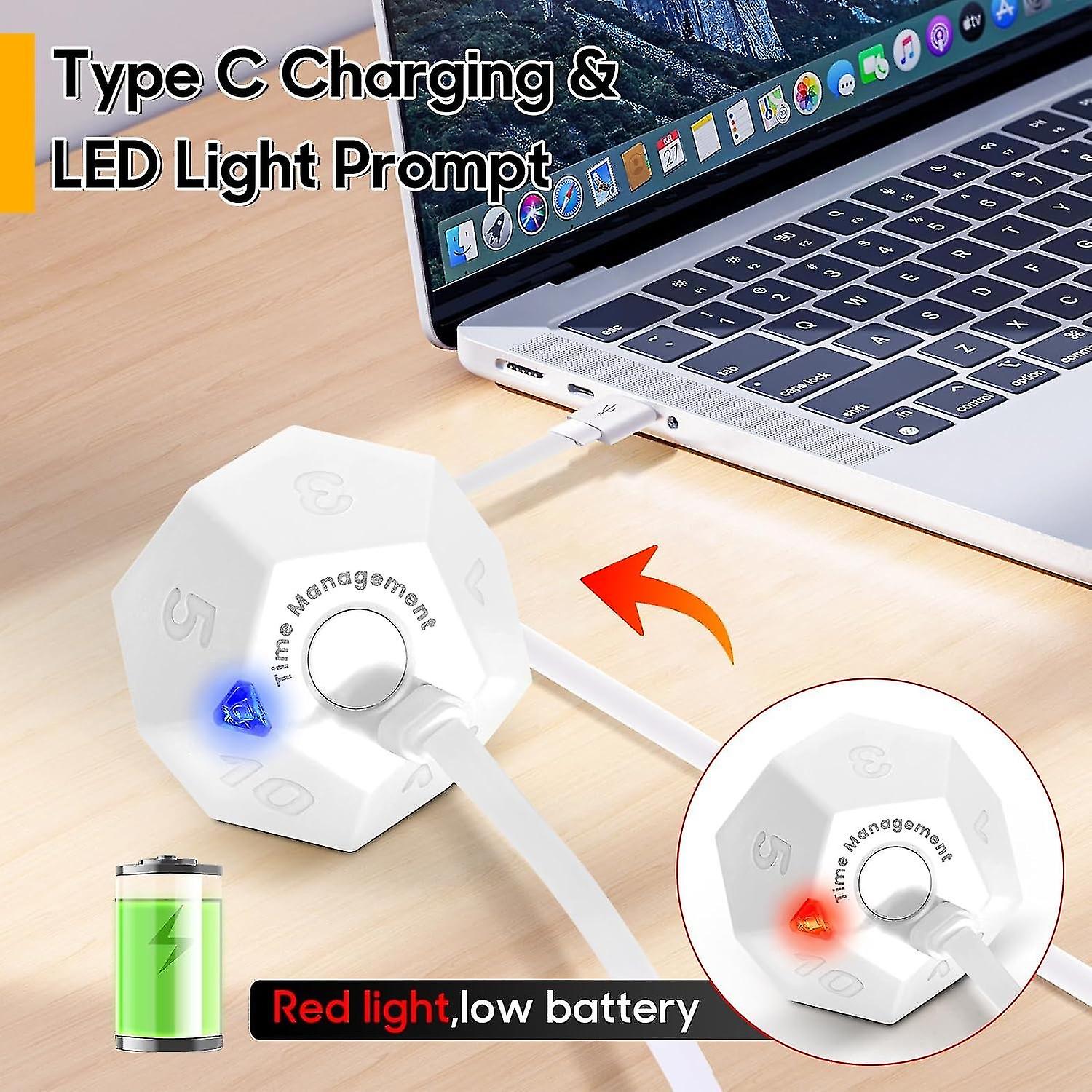 Cube Timer Rotating Productivity Timer Rechargeable Desk Timer