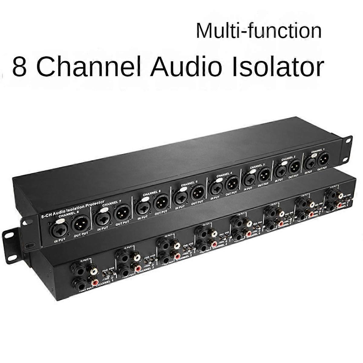 T8 Multi-Function 8-Channel Audio Isolator 1U Rack Mounted XLR 6.35mm ...