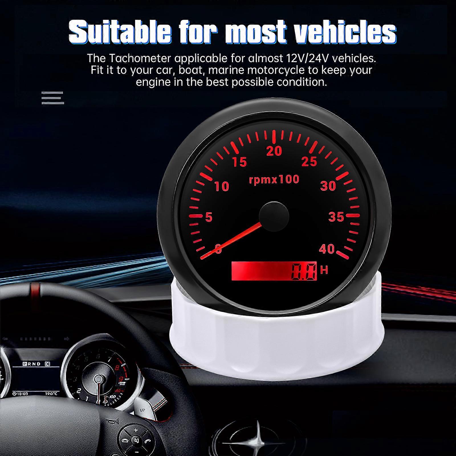 85MM Diesel Engine Tachometer Sensor RPM Gauge REV Counter 4000RPM ...