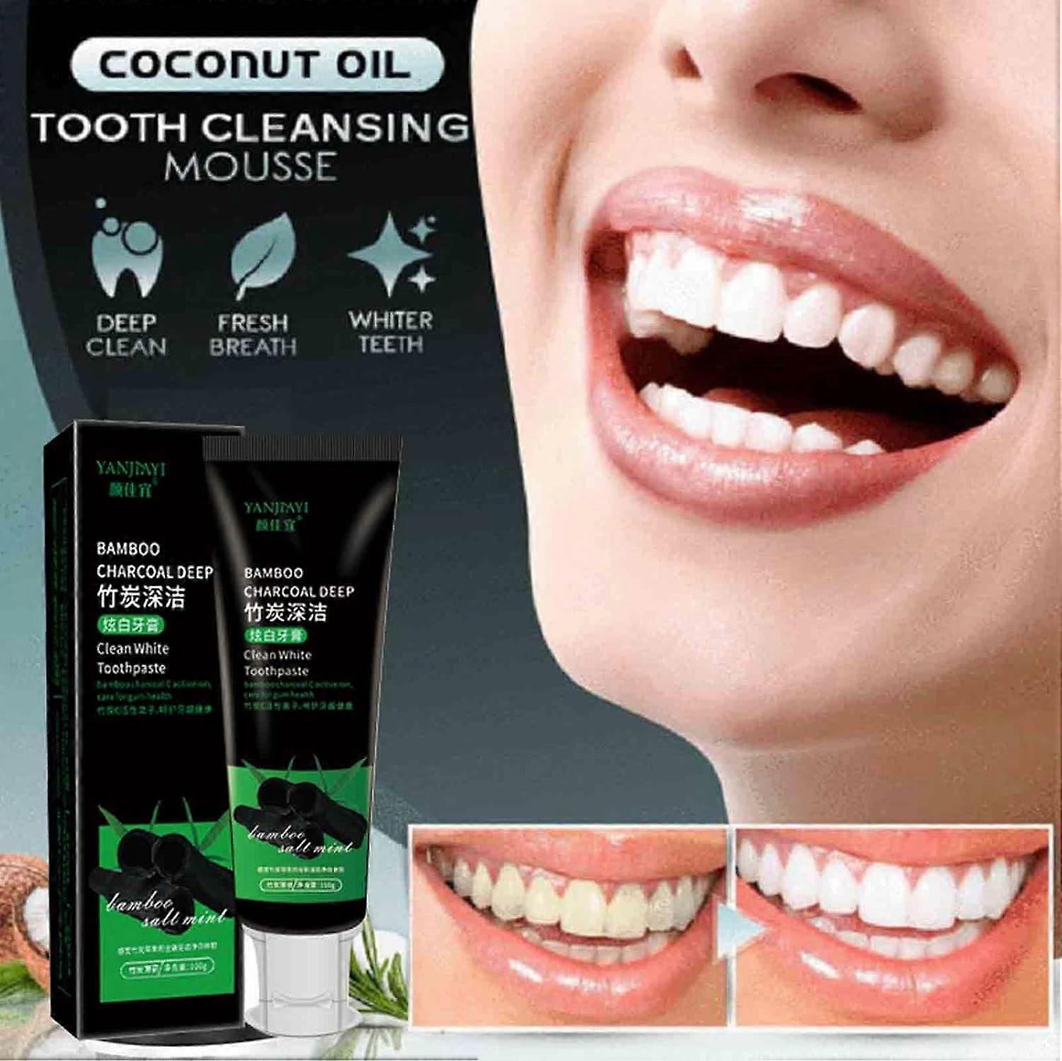 Activated Carbon Bamboo Charcoal Toothpaste, 100g Whitening Toothpaste ...