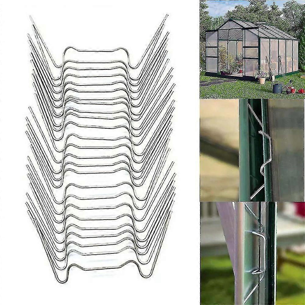 50/100pcs Garden Stainless Steel Greenhouse Glazing Glass W/z Shaped ...