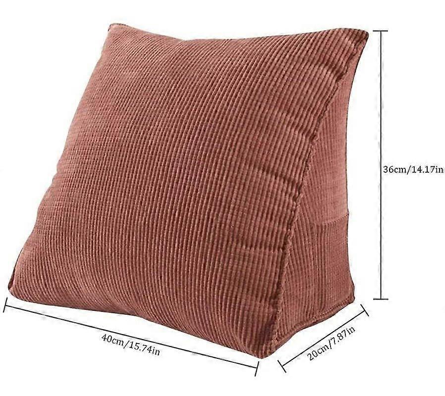 Corduroy Triangle Wedge Reading Pillow Bed Wedge Large Backrest Lounge ...