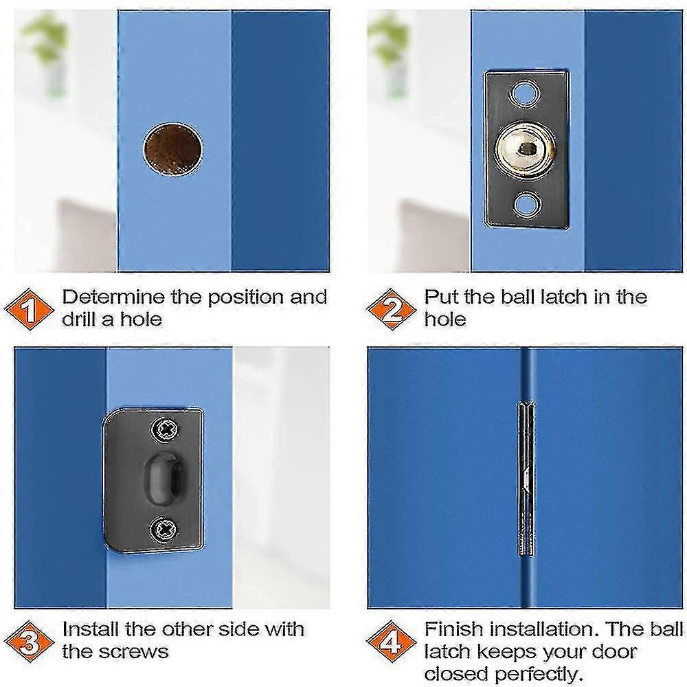 2 Pieces Cabinet Door Ball Catch, Stainless Steel Adjustable Roller ...