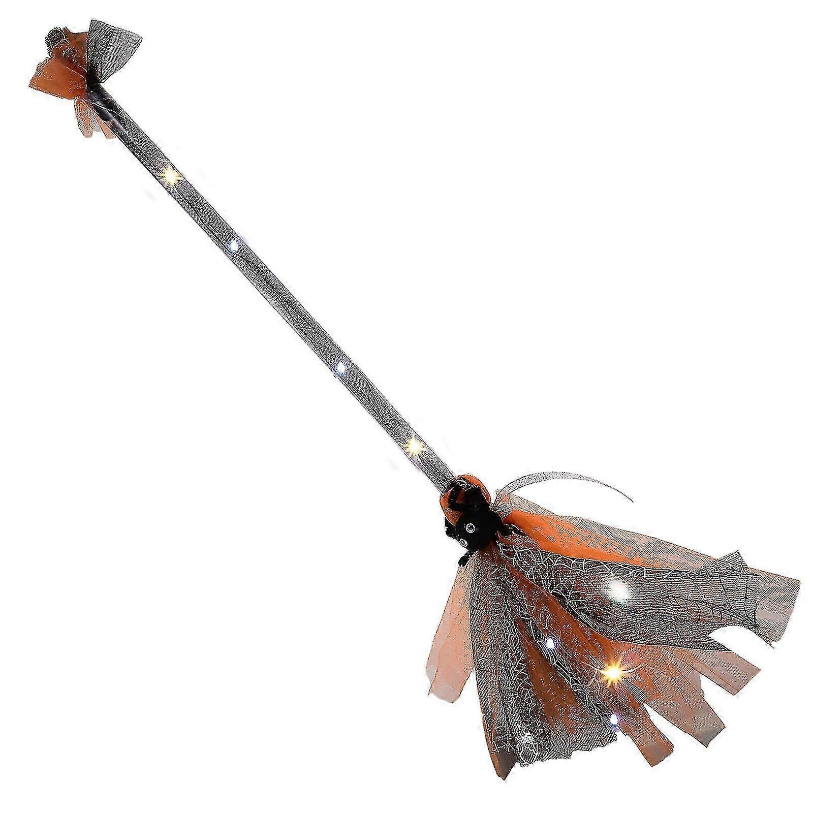 Lighted Witch Broom With Led Light Halloween Witches Broomstick Party ...