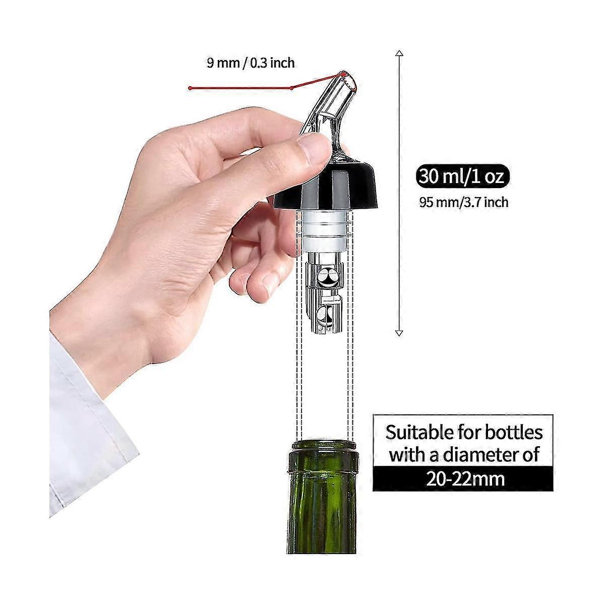 Measured Liquor Bottle Pourers, Set Of 12 Quick Shot Spirit Measure ...