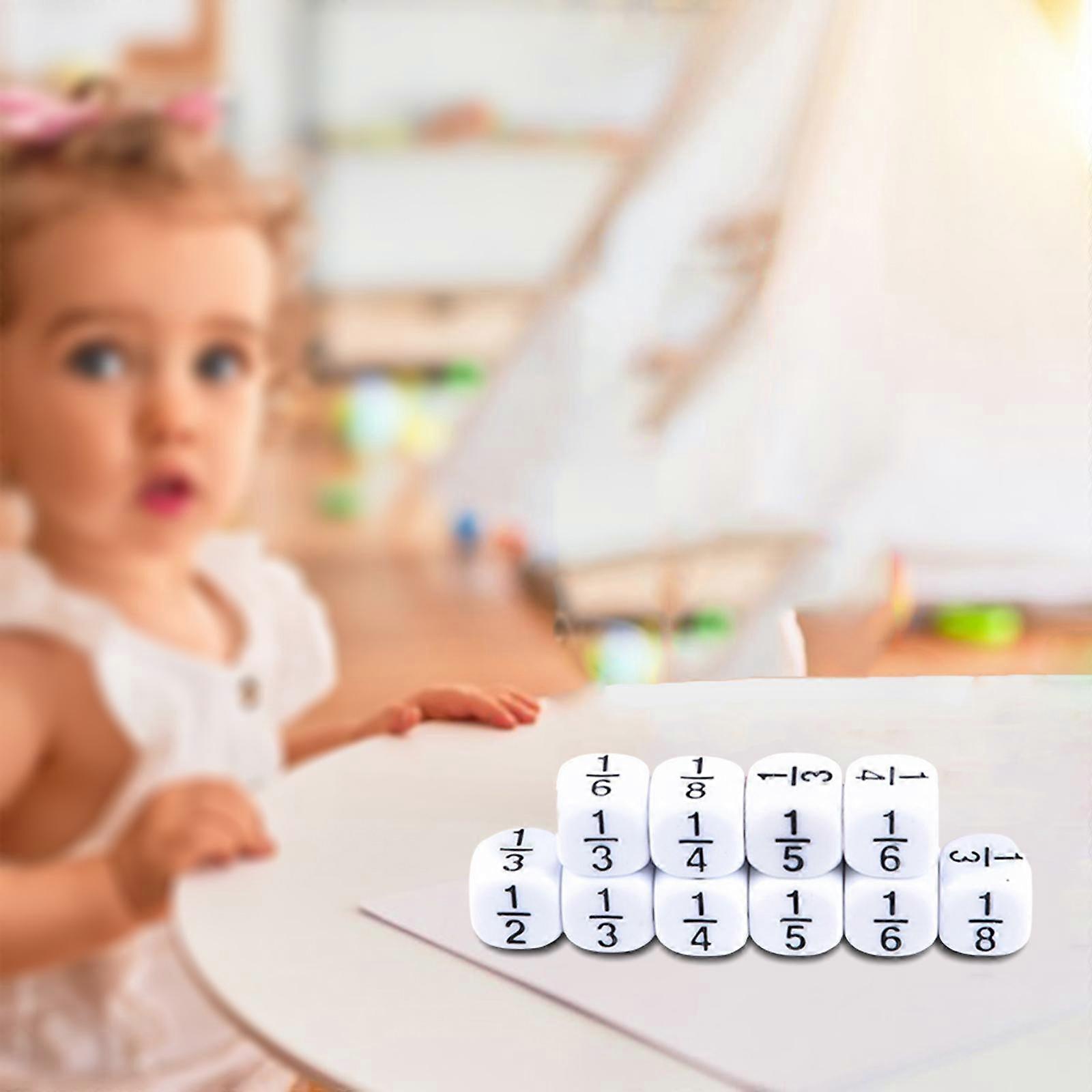 10x Acrylic Fraction Dice Educational Kids Math Toys Homeschool ...
