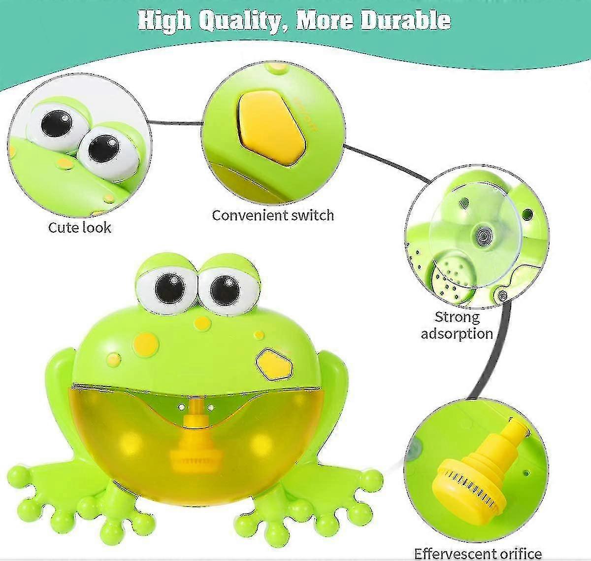 Baby Bath Bubble Toys Set, Automatic Frog Bubble Maker Kids Bath Bubble Machine With 12 Music ...