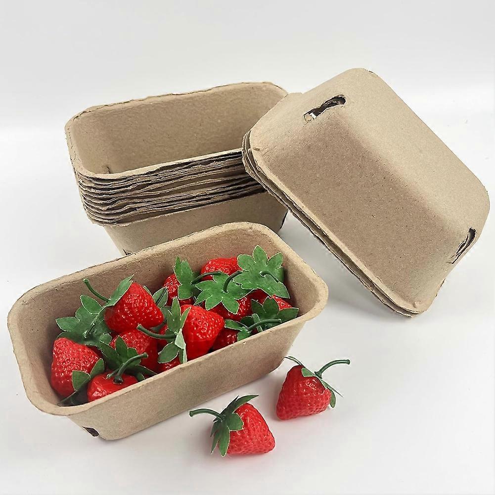 50 Pack Pulp Fiber Berry Basket for Picking Fruit, Molded Berry Basket ...