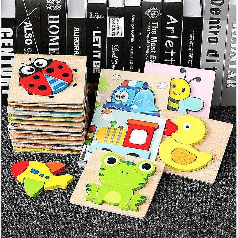Kids Hand Grab Board 3D Puzzle Wooden Toys for Children Cartoon Animal ...