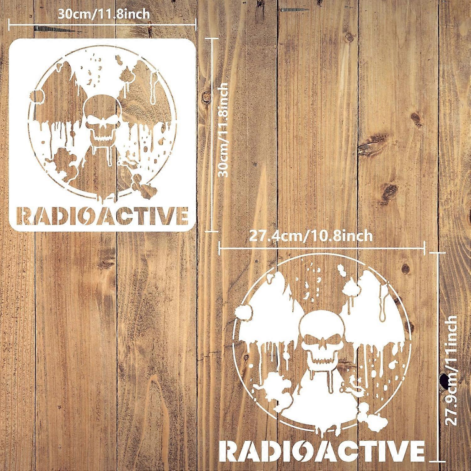 Radioactive Stencil for Painting 11.8x11.8inch Radiation Hazard Warning ...