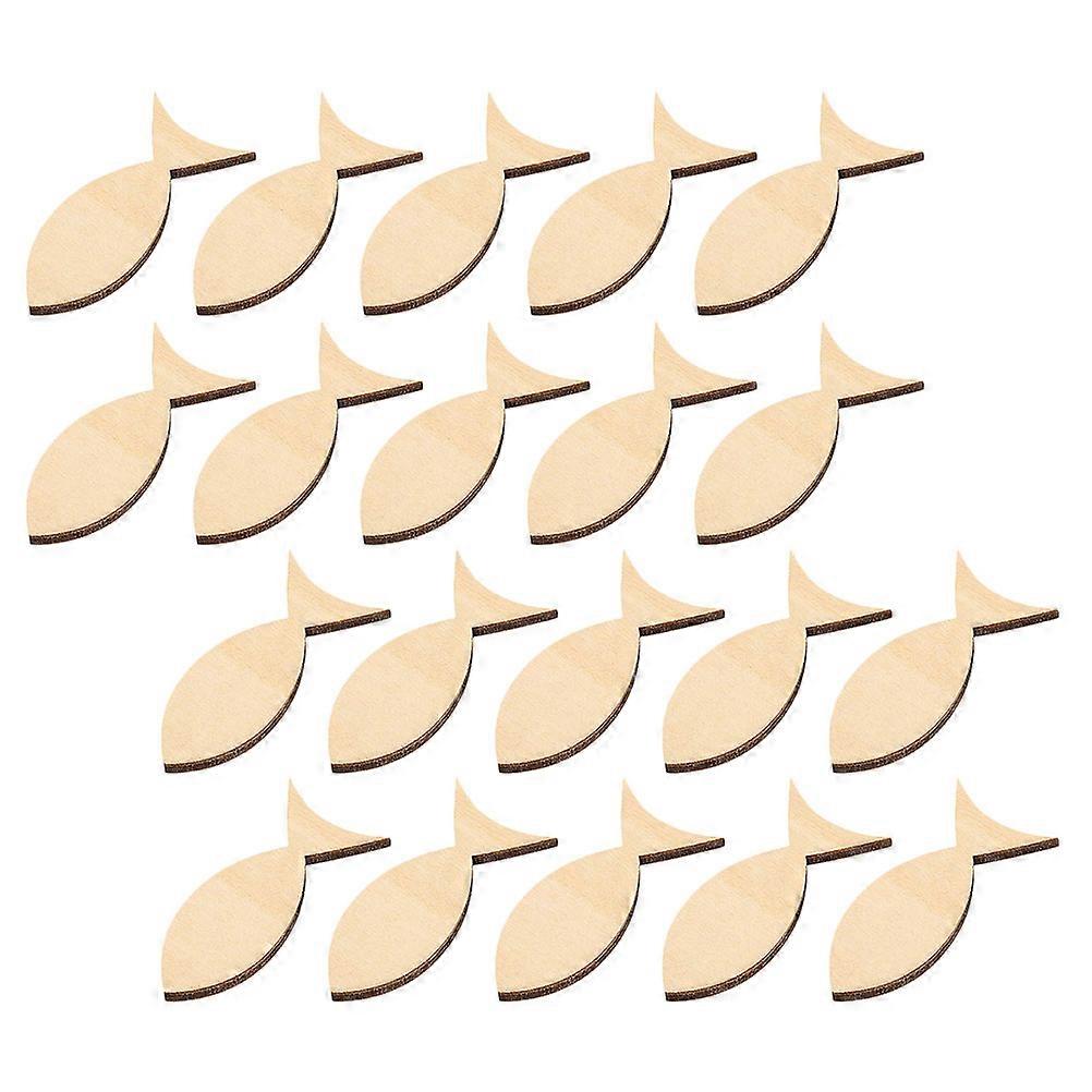 50pcs Unfinished Wood Cutouts Fish Cutouts Wood Fish DIY Embellishments ...