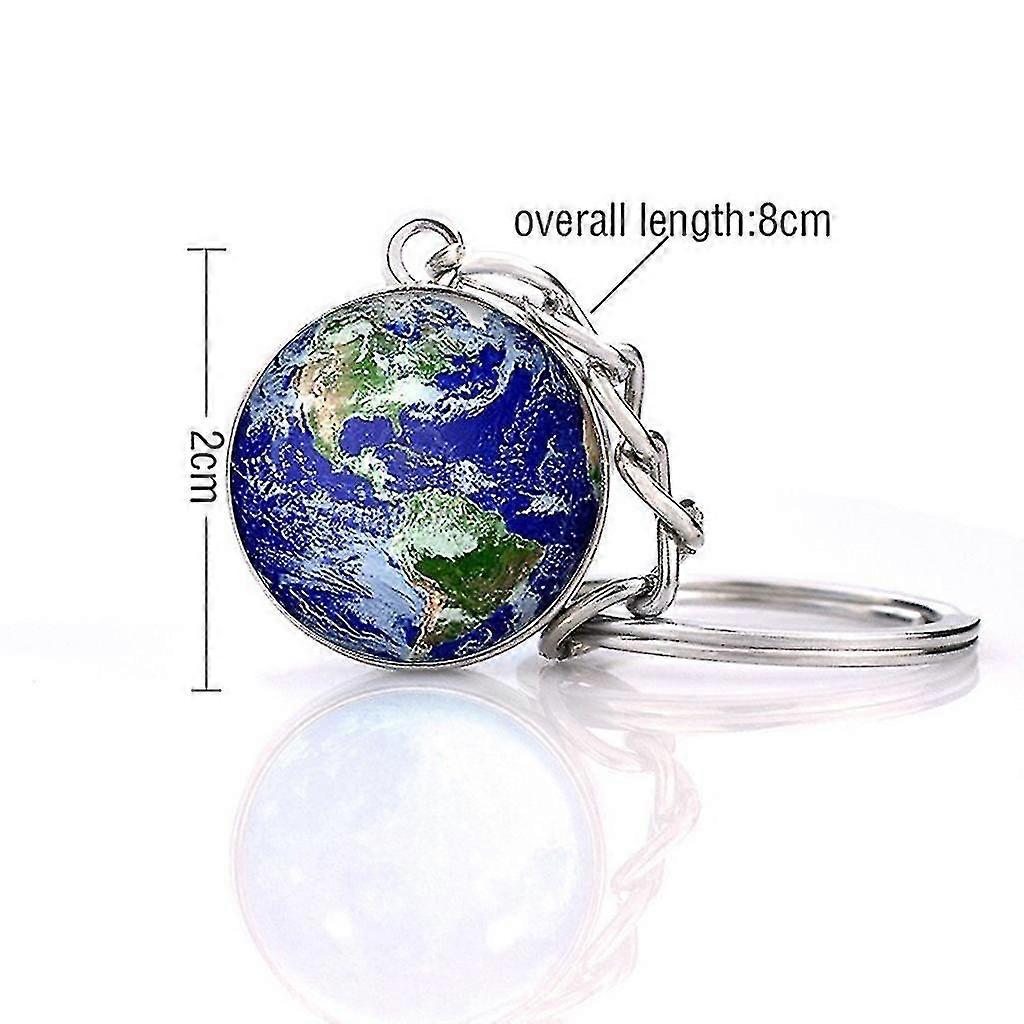 Double Sided Solar System Planet Keyring Nebula Space Keychain Glass ...