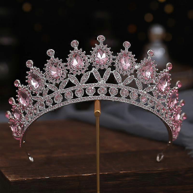 Lyx Rhinestone Crystal Crown Bride Tiaras och kronor Drottning Diadem ...