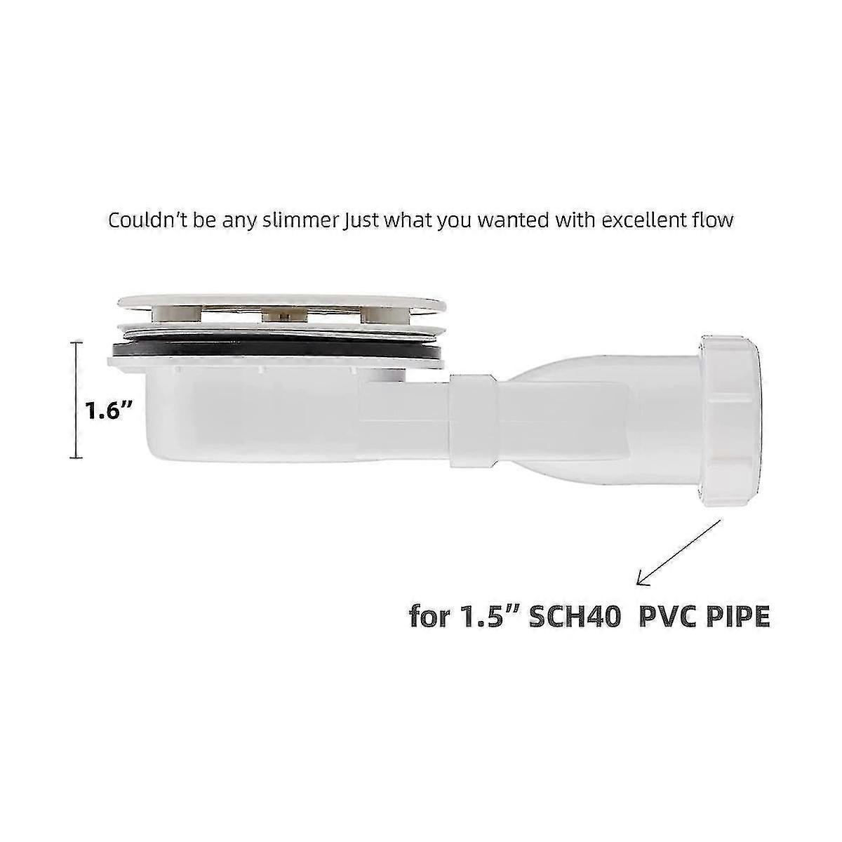 Low Profile Shower Drain Chrome Plated Abs Shower Tray Siphon Slim ...