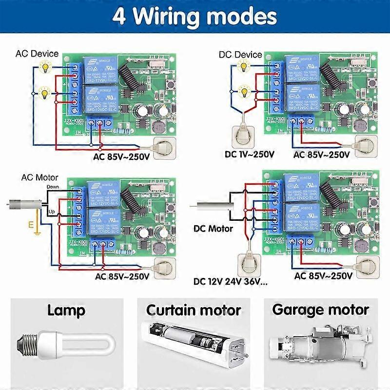 433Mhz RF Wireless Remote Switch, 2 Channel AC 110V/220V/230V/240V ...
