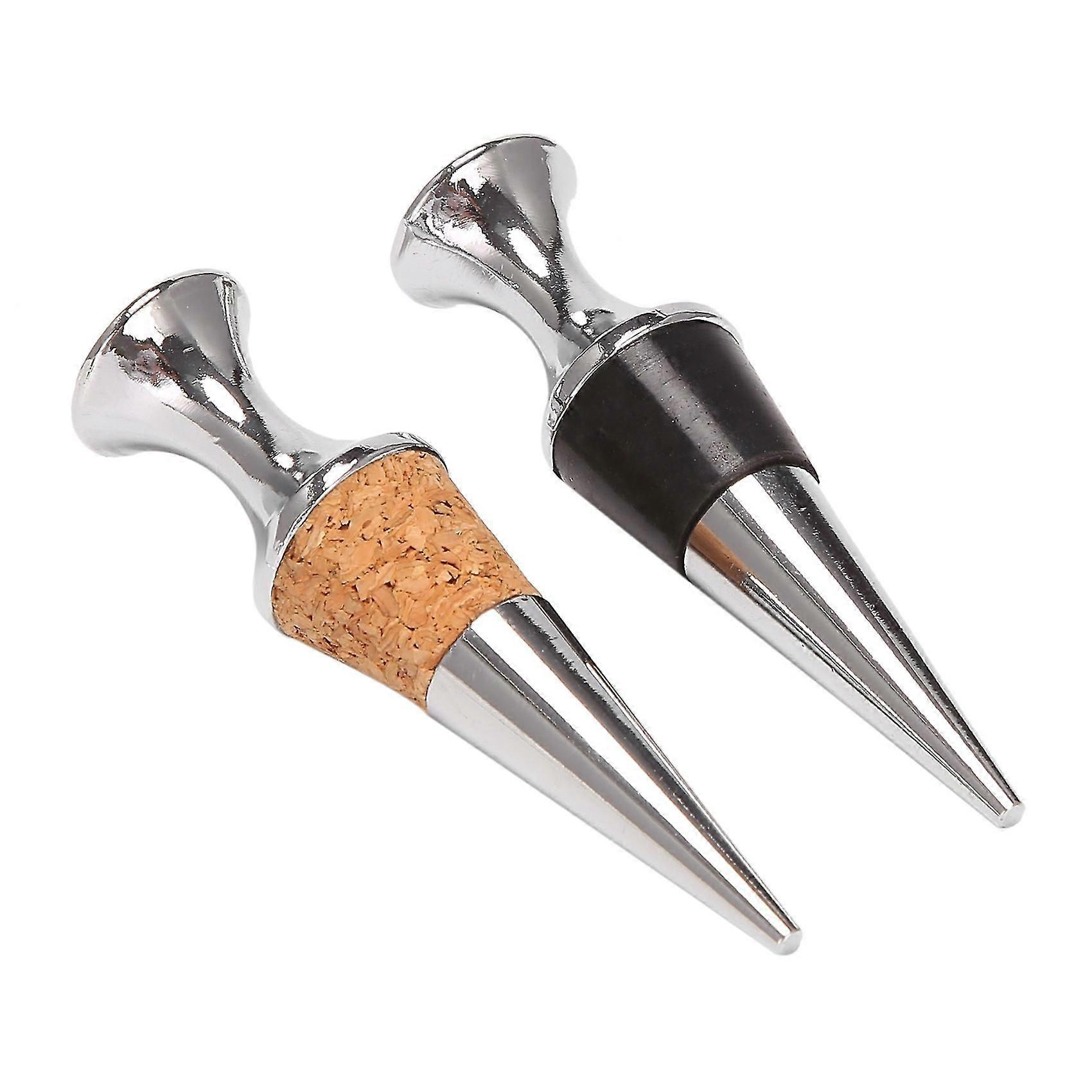 Wine Stoppers Stainless Steel, 4 Pcs Air-Tight Reusable Cork Stoppers ...