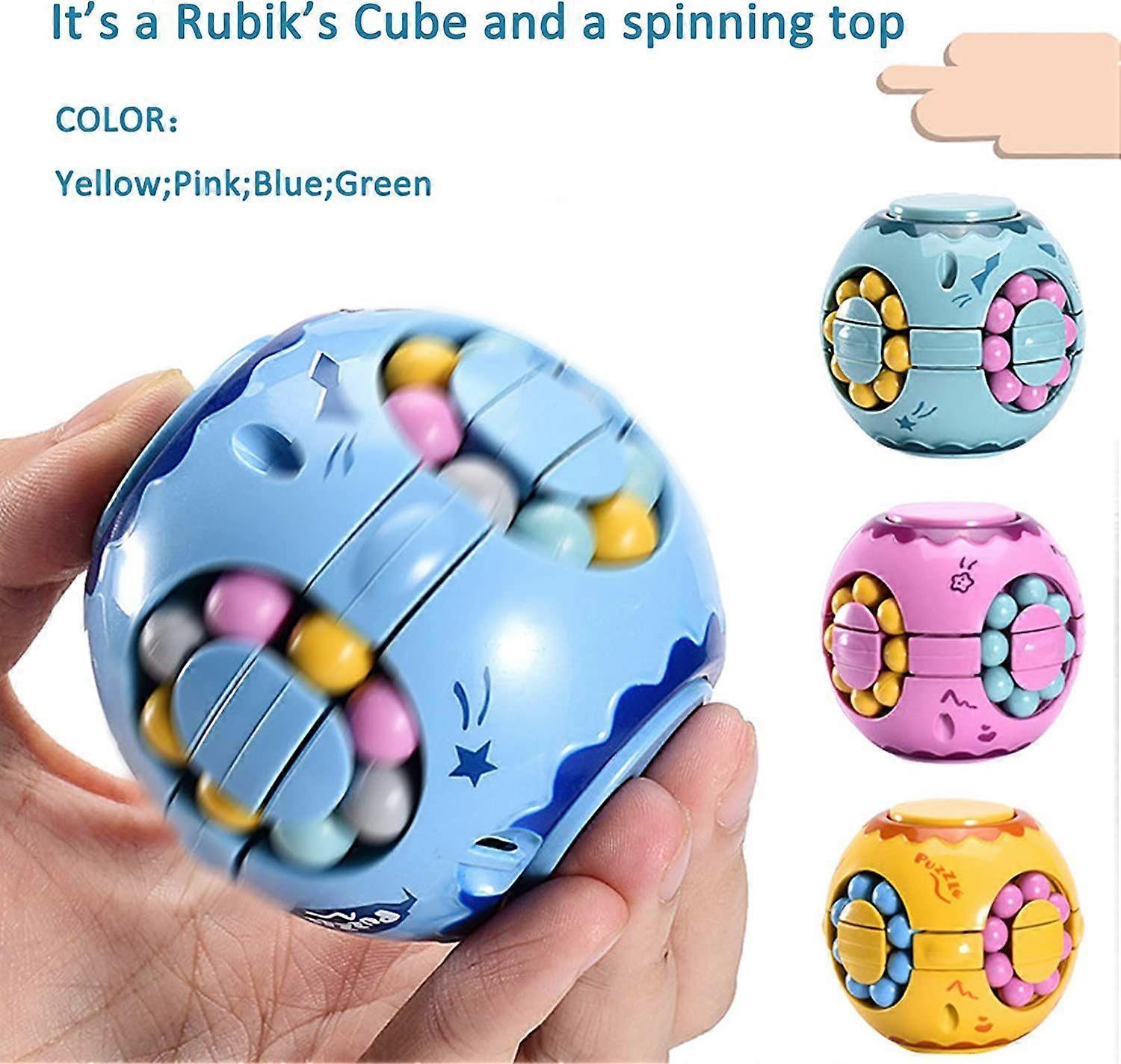 2 in1 Rotating Fidget Spinner Magic Bean Infinity Cube Stress Relief ...