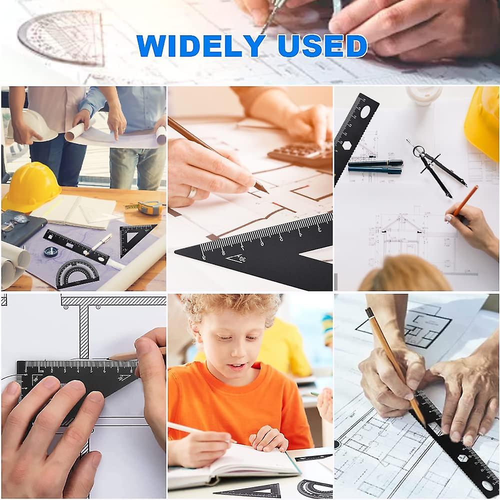 Geometry Set Aluminum Alloy Ruler Set Geometry Compass Set Math Ruler ...
