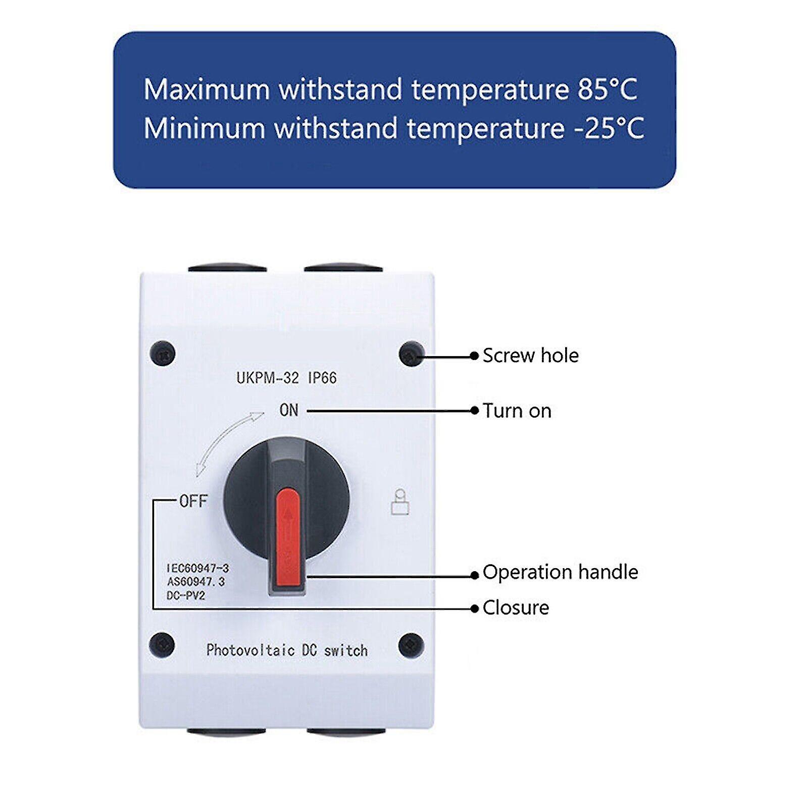 Solar Pv Changeover Switch DC Afbryd Switch Afbryd Switch 32a 1200v 4 ...