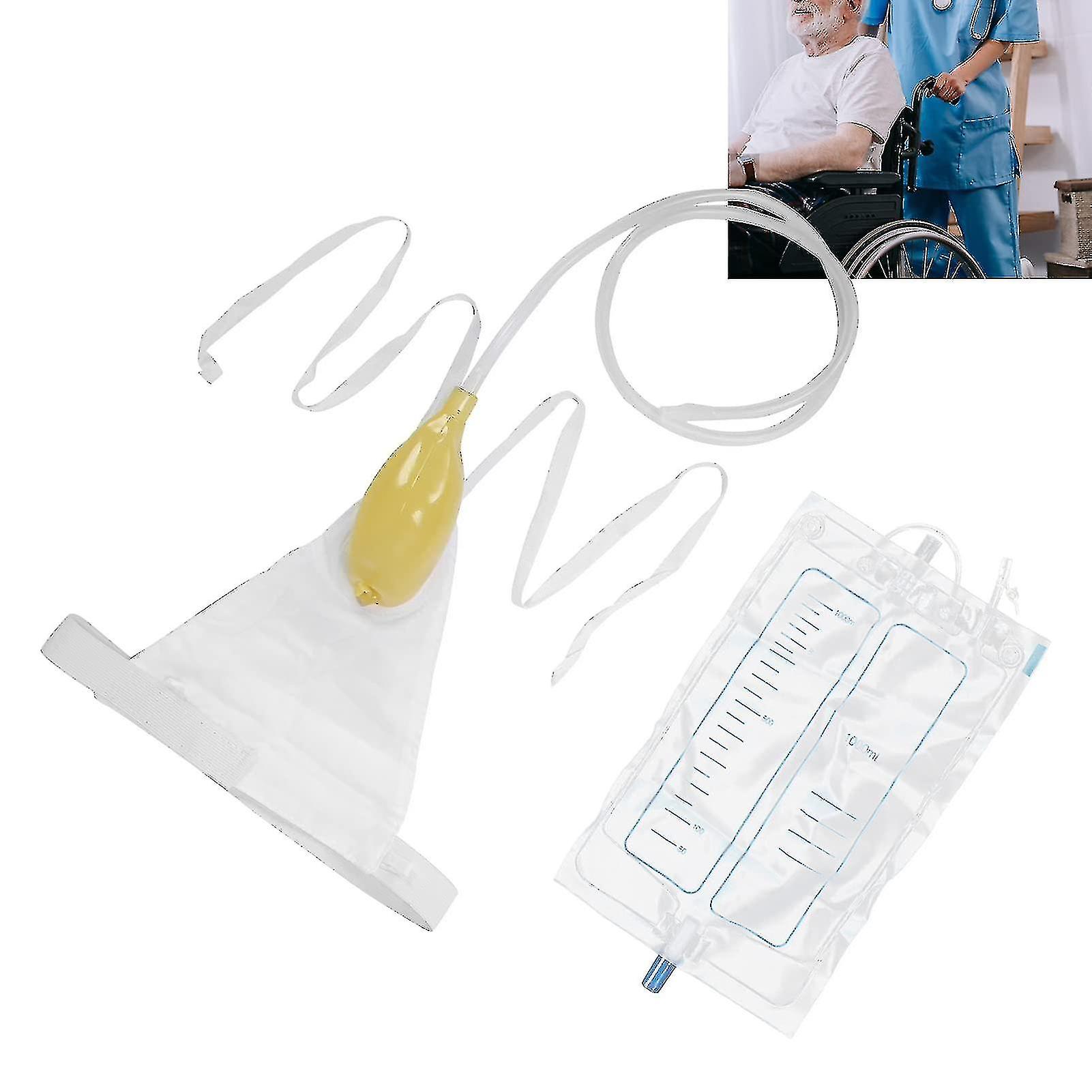 1000ml Collection Urine Bag, Men Urinal Male Urination Device Funnel ...