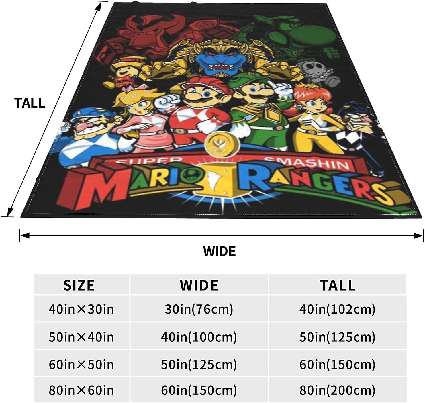 Anime Kawaii Kast Tæpper Mario Flannel Hyggeligt tæppe Piger Tegneserie ...