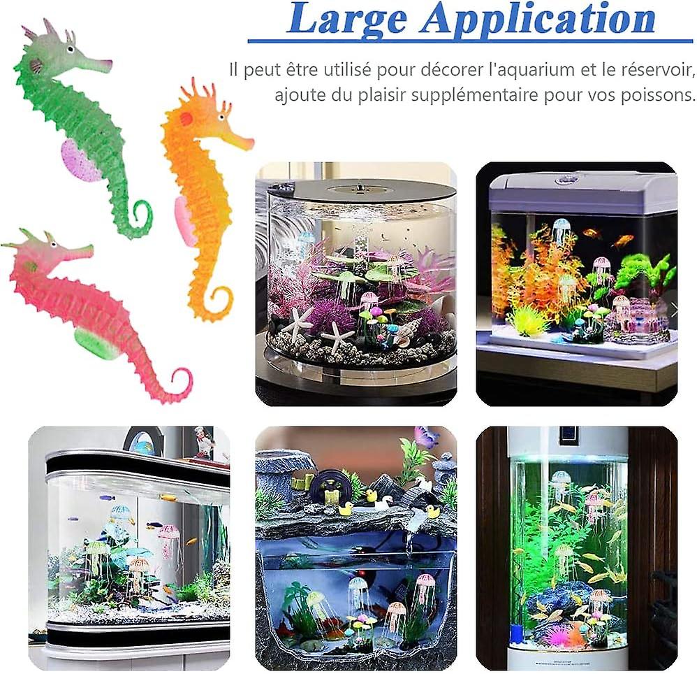 3Pcs Aquarium Floating Seahorse Ornament, Aquarium Decoration ...