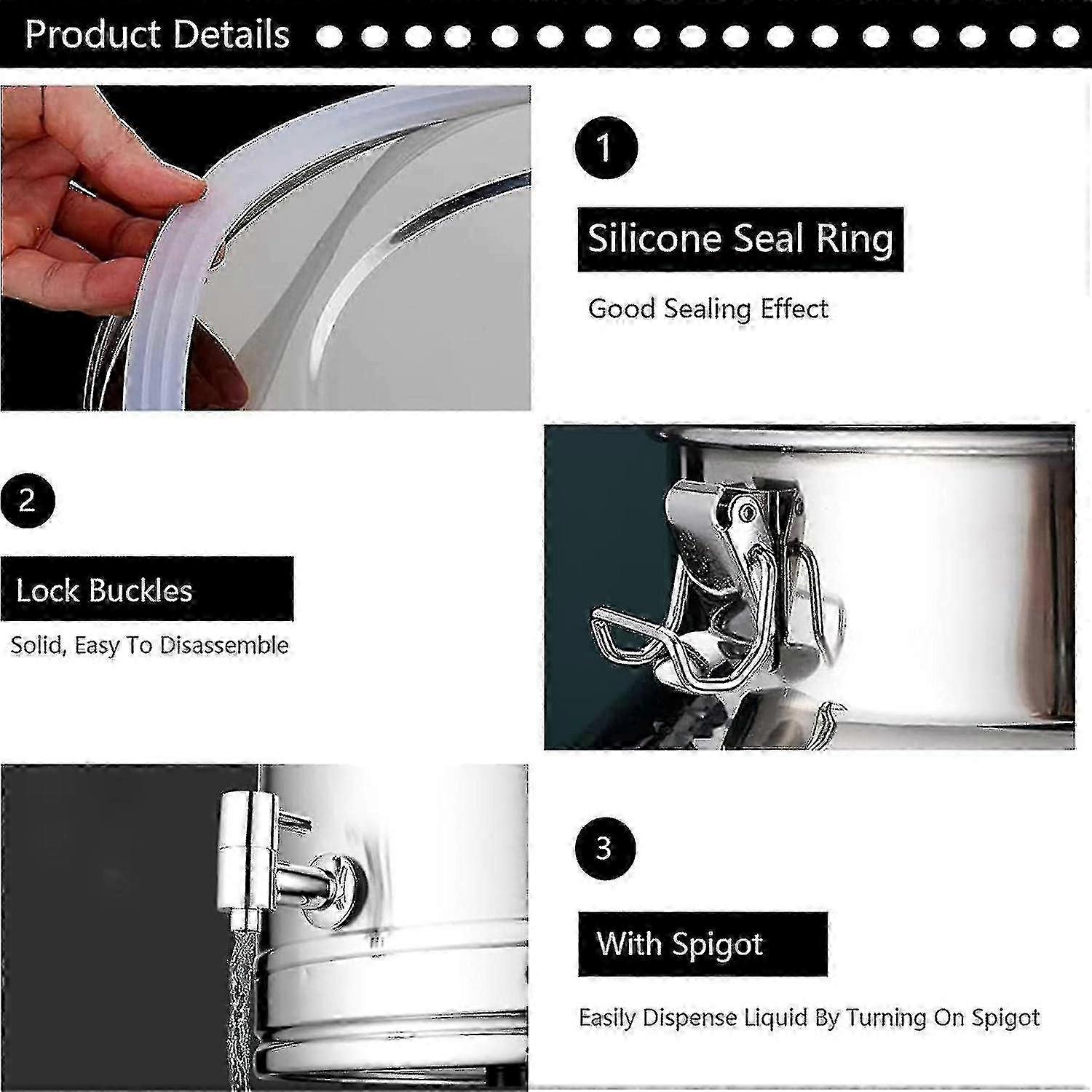 Stainless Steel Milk Can, 5l With Spigot Zy zxin | Fruugo UK