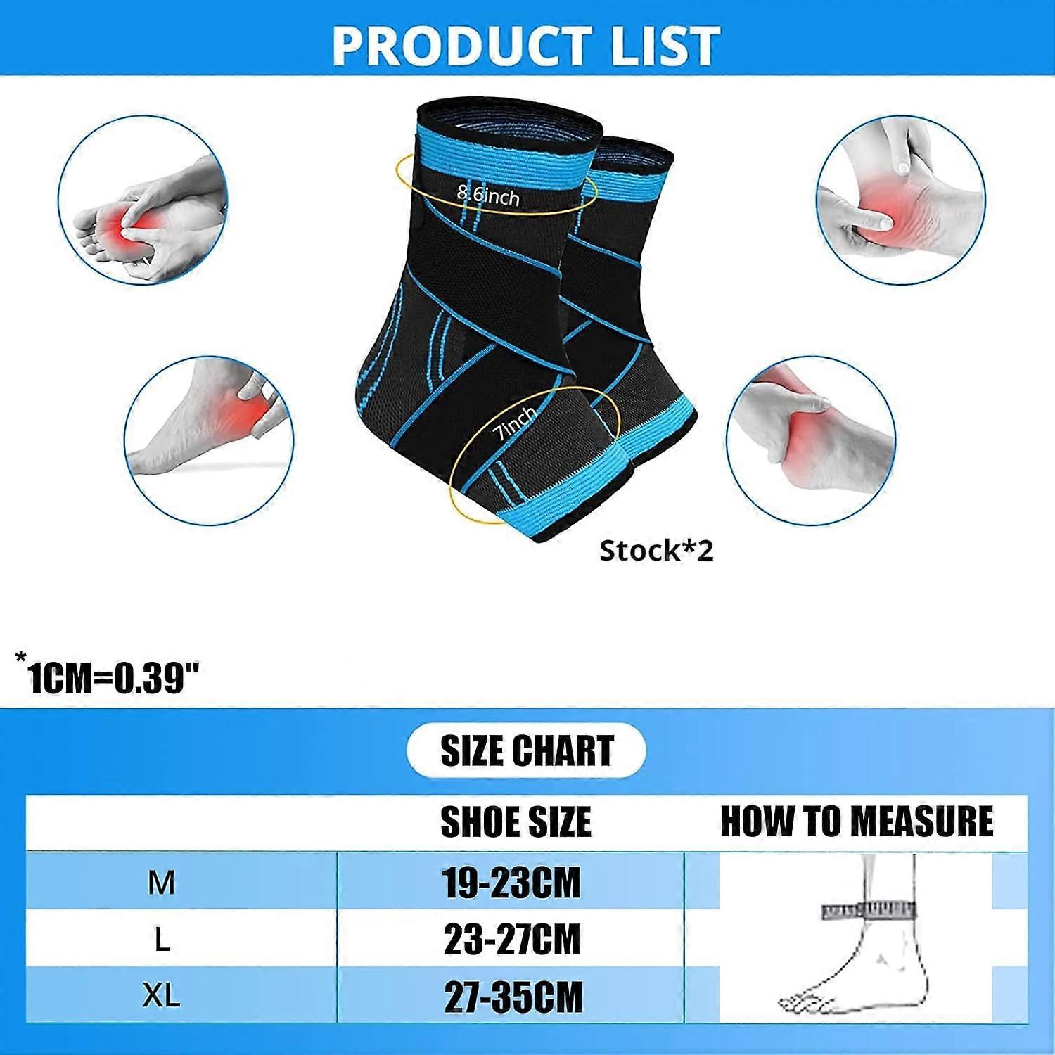 Attelle de cheville de sport en 2 parties (M), support de cheville pour ...