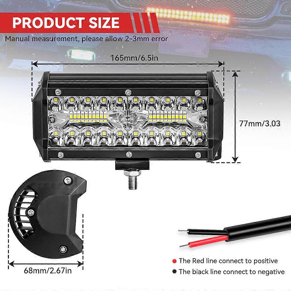 7 Inch 120W Combo Led Light Bars Spot Flood Beam 4x4 Spot 12V 24V 4WD ...