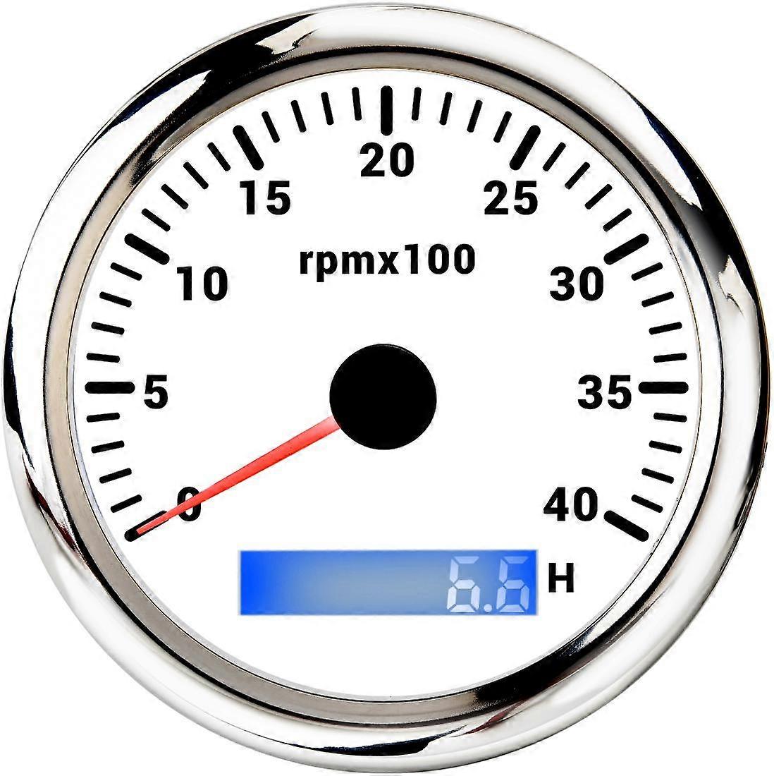 AD 85MM Tachometer with LCD Hour Meter For Marine Boat Car RPM Gauge 0 ...
