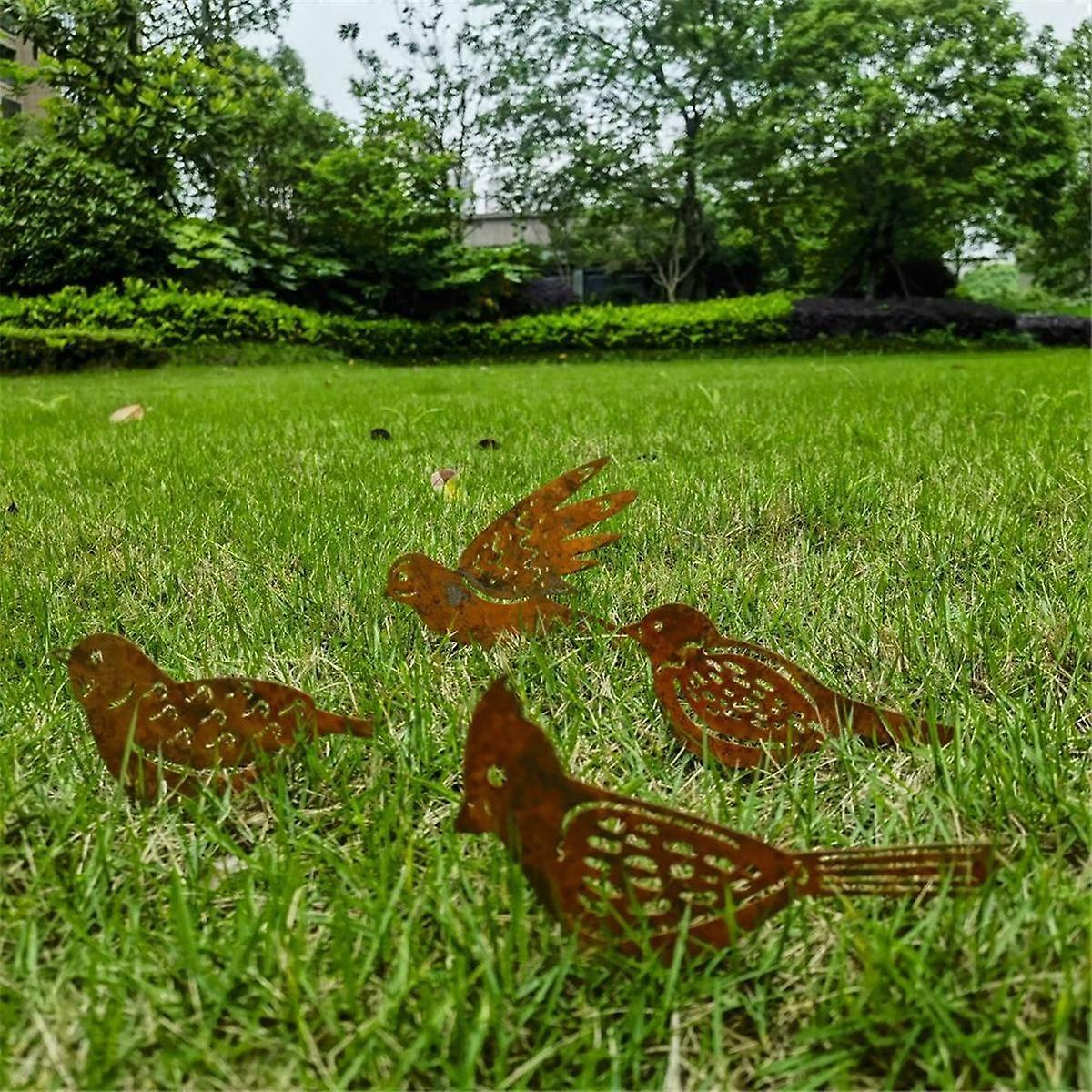 Rusty Birds Decoration, Metal Birds Statues Lifelike Patinas Metal ...