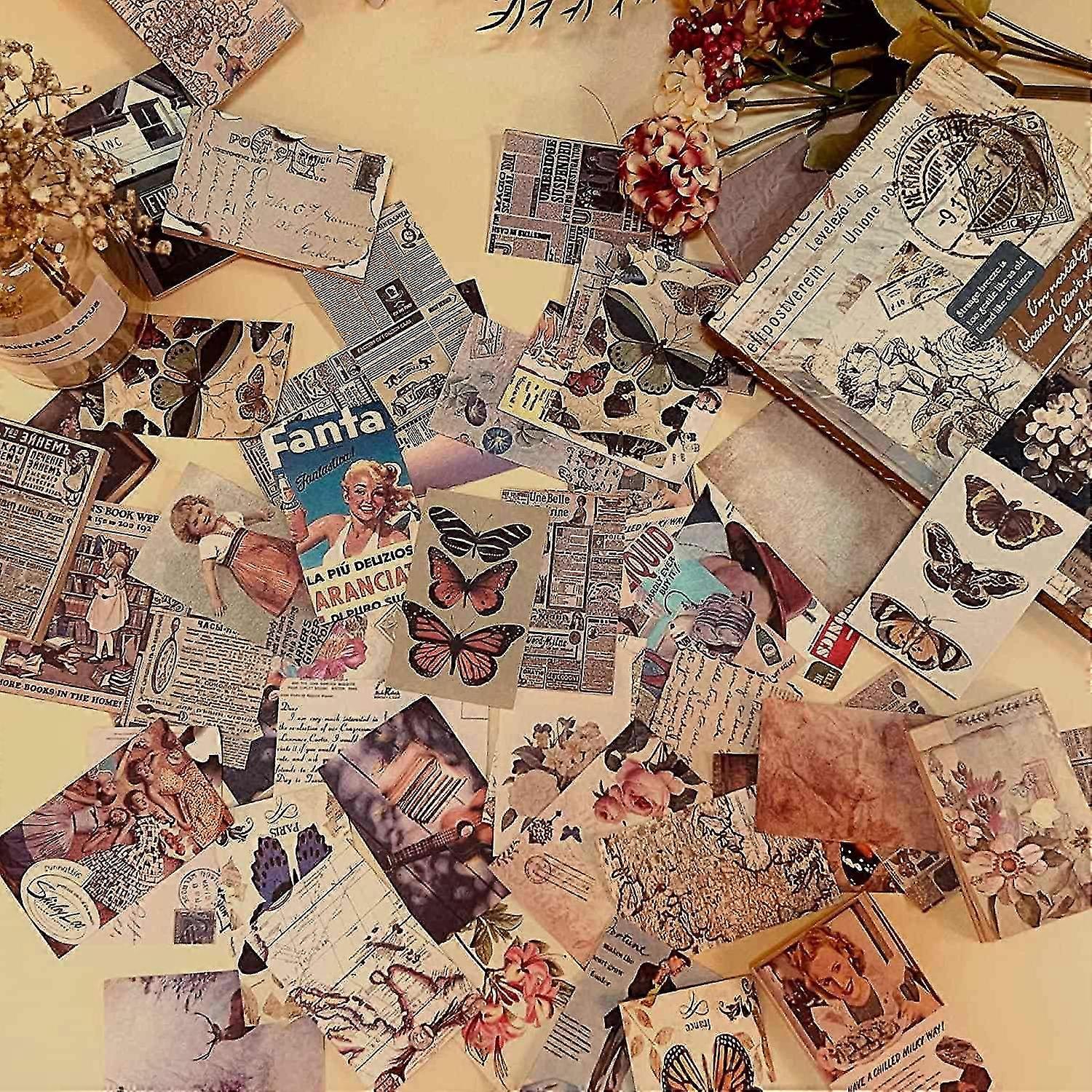 480pcs Vintage Scrapbooking Supplies, Scrapbook Paper For Junk Journal ...