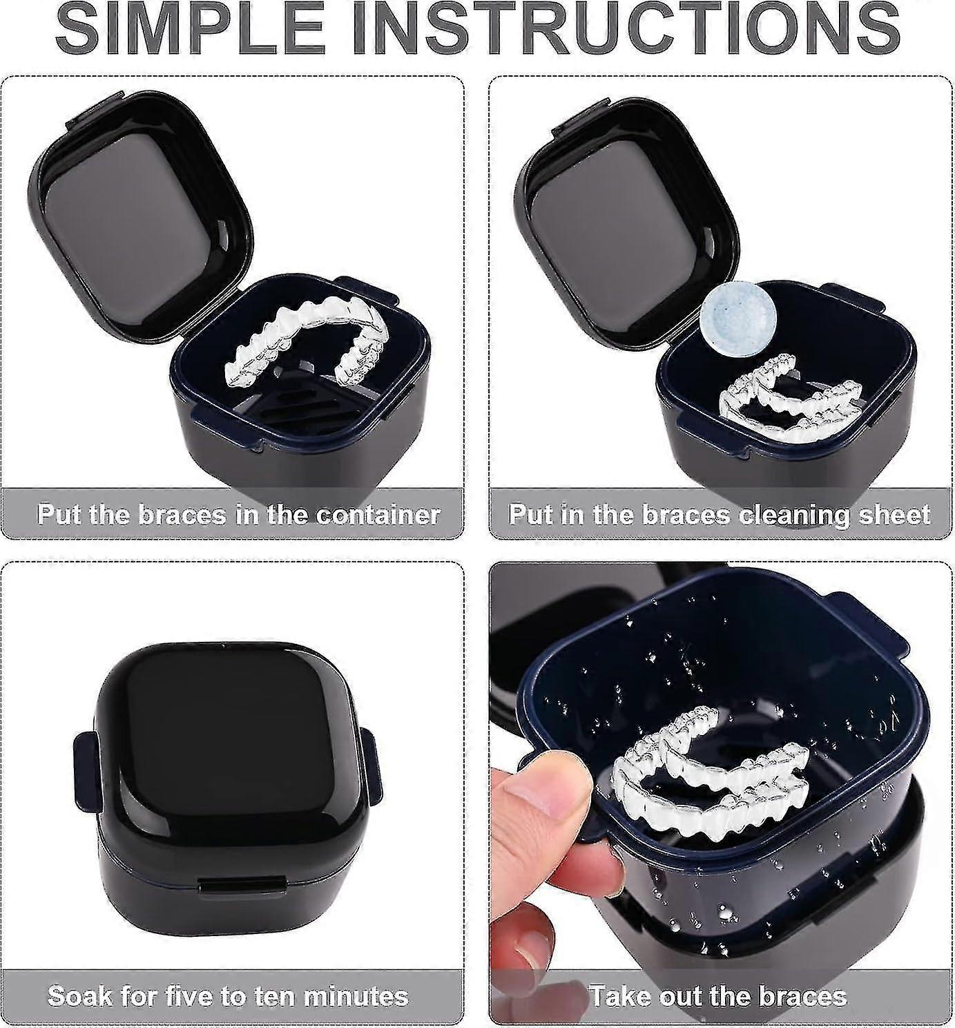 Denture Case Denture Bath Box Case Dental Orthodontic Retainer False ...