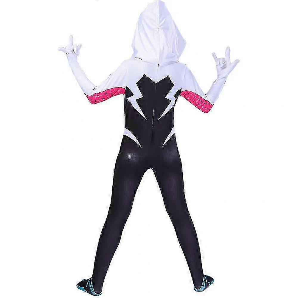 4-10 Years Kids Girls Spider Gwen With Mask Cosplay Jumpsuit Costume ...