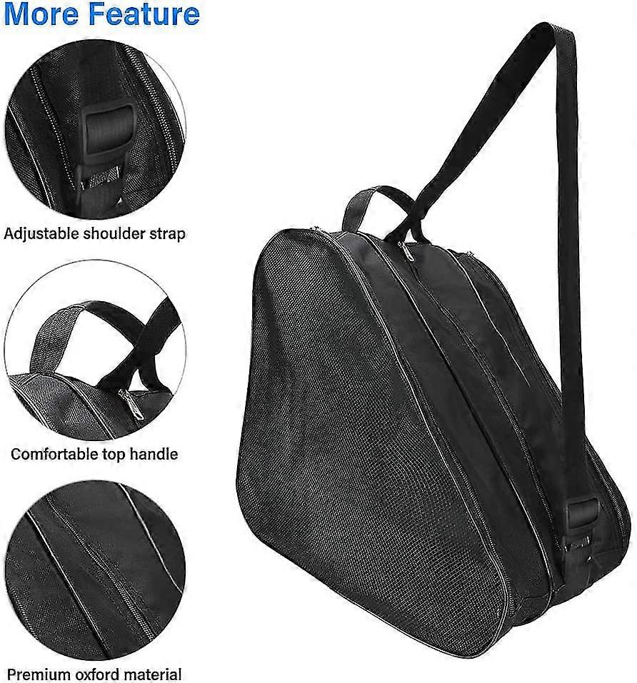 Roller Skate Bag, Breathable Ice/ Inline/ Roller Skate Carry Bag, Shoulder And Top Handle Oxford ...