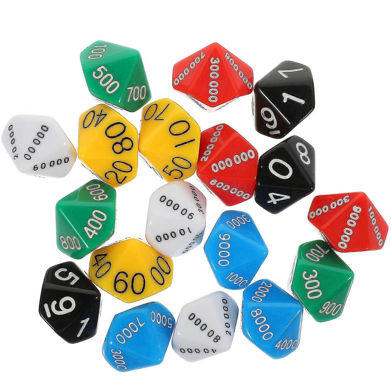 18pcs Place Value Dice Game Dice Party Board Game Props Plastic Dice ...
