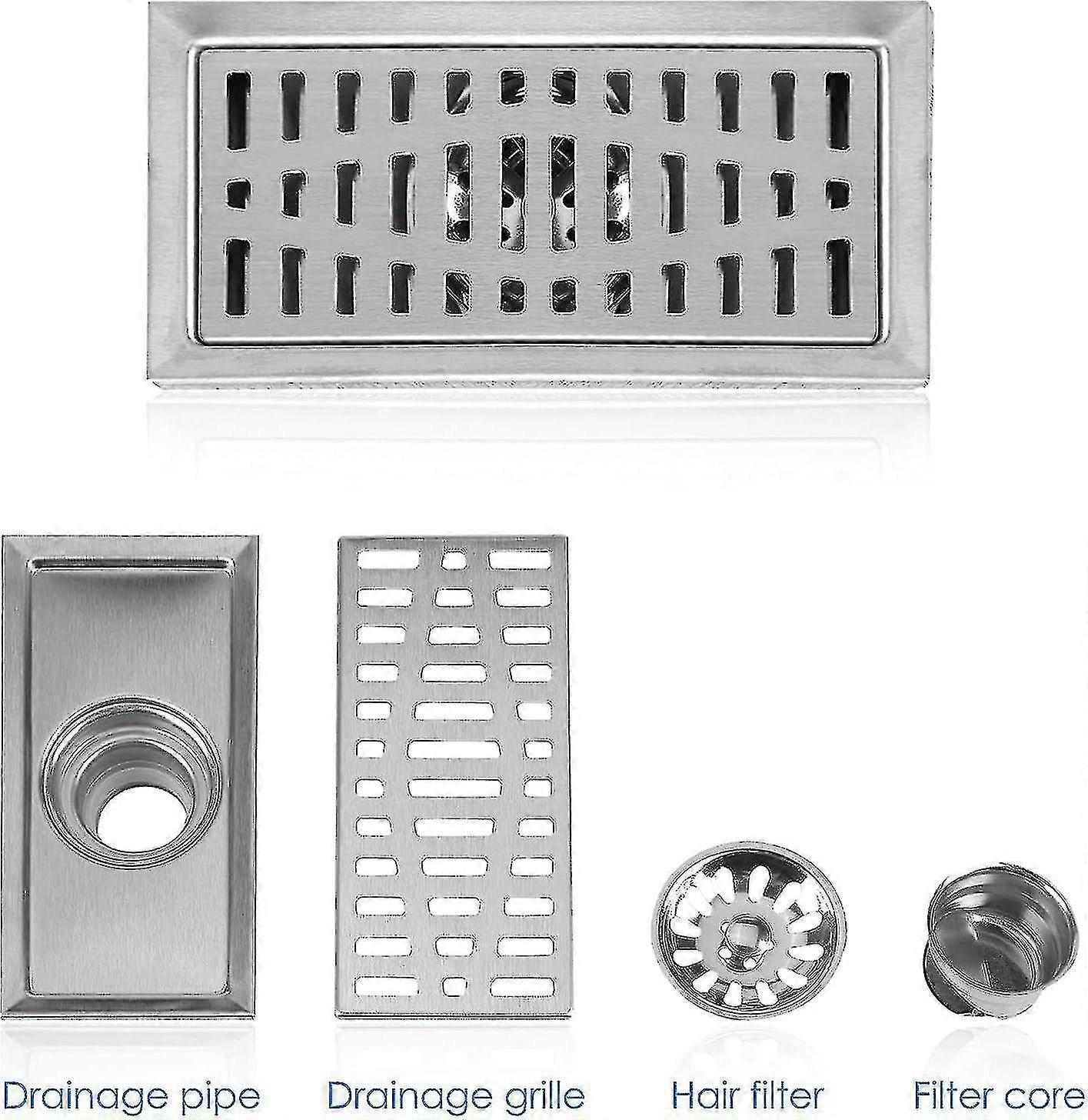 Floor Drain,rectangle Stainless Steel Floor Drain Bathroom Shower ...