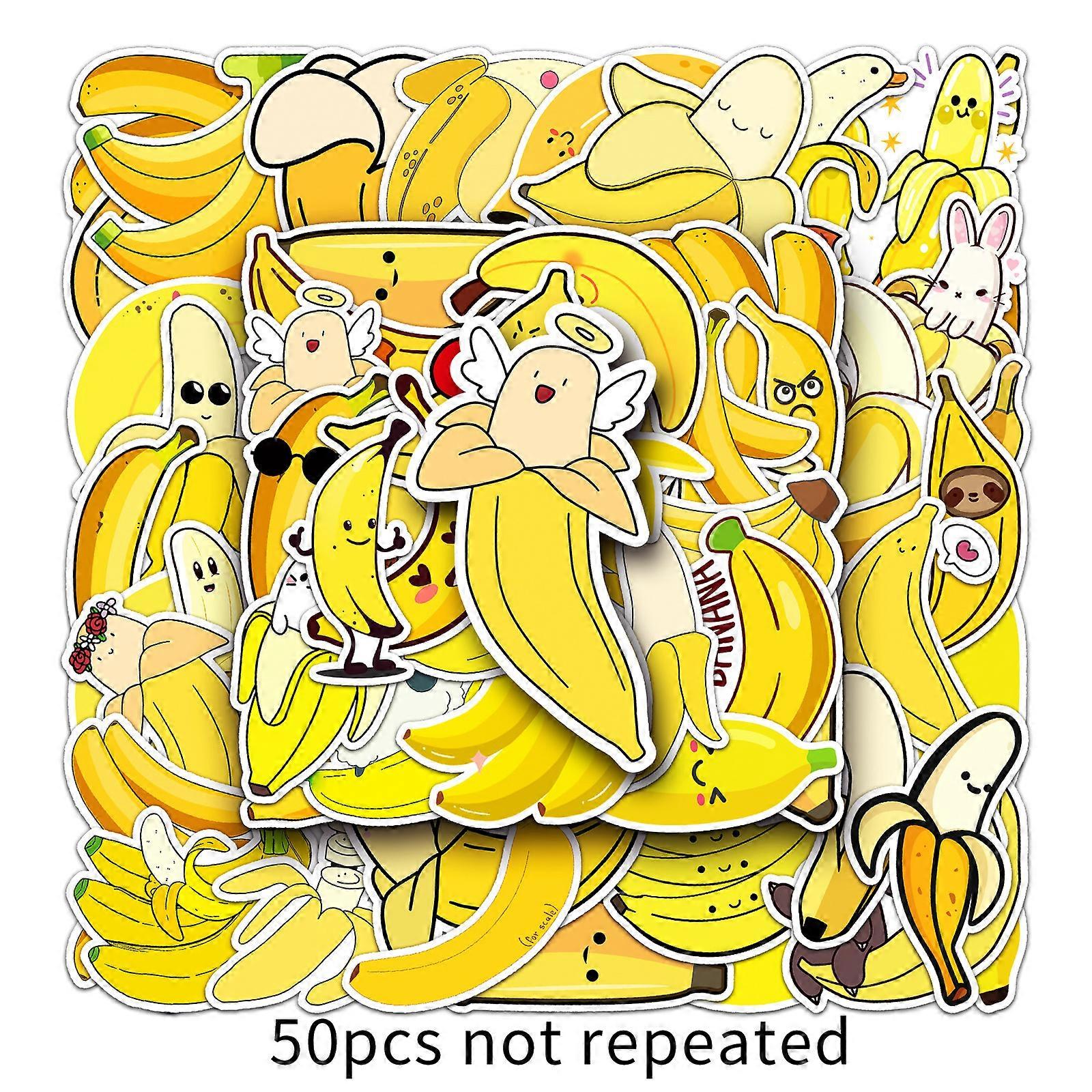 Banana Stickers 50 Pack Banana Water Bottles Stickers-Waterproof ...